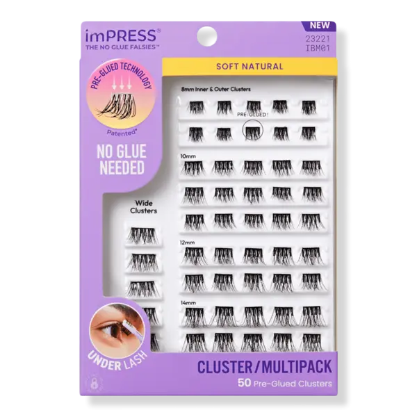 Kiss Impress Multipack Pre-glued Lash Clusters Kit Soft Natural - One-color