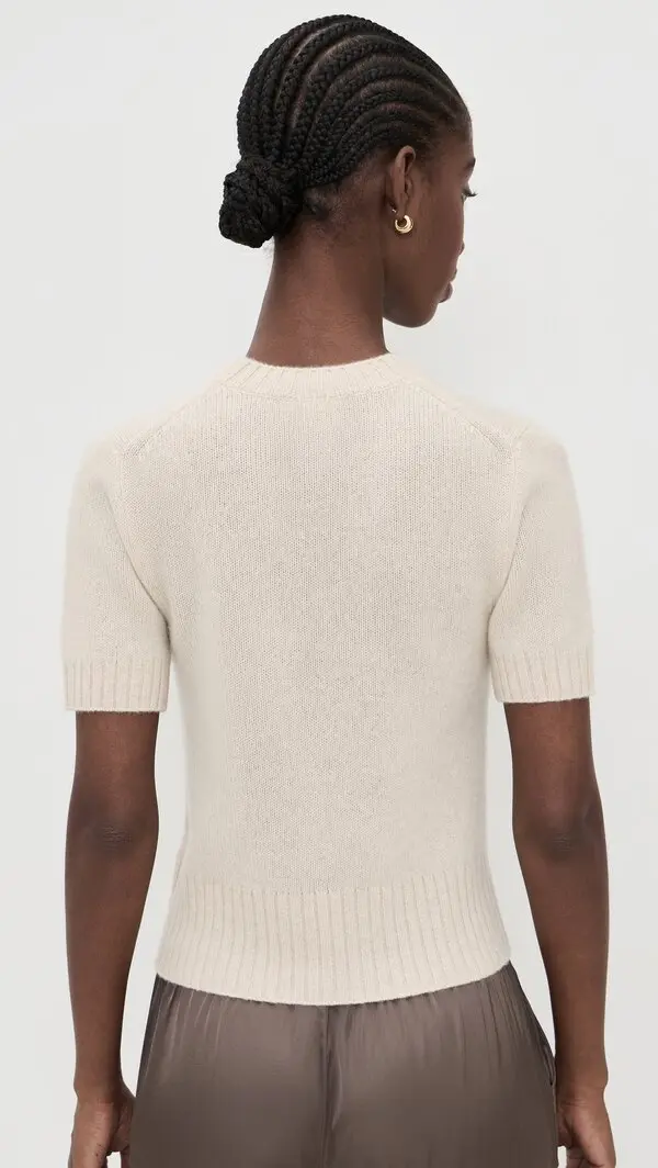 WHITE & WARREN Featherweight Cashmere Pullover - Natural Heather