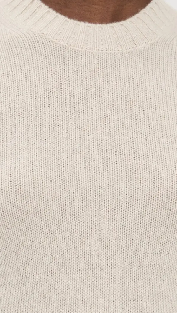 WHITE & WARREN Featherweight Cashmere Pullover - Natural Heather