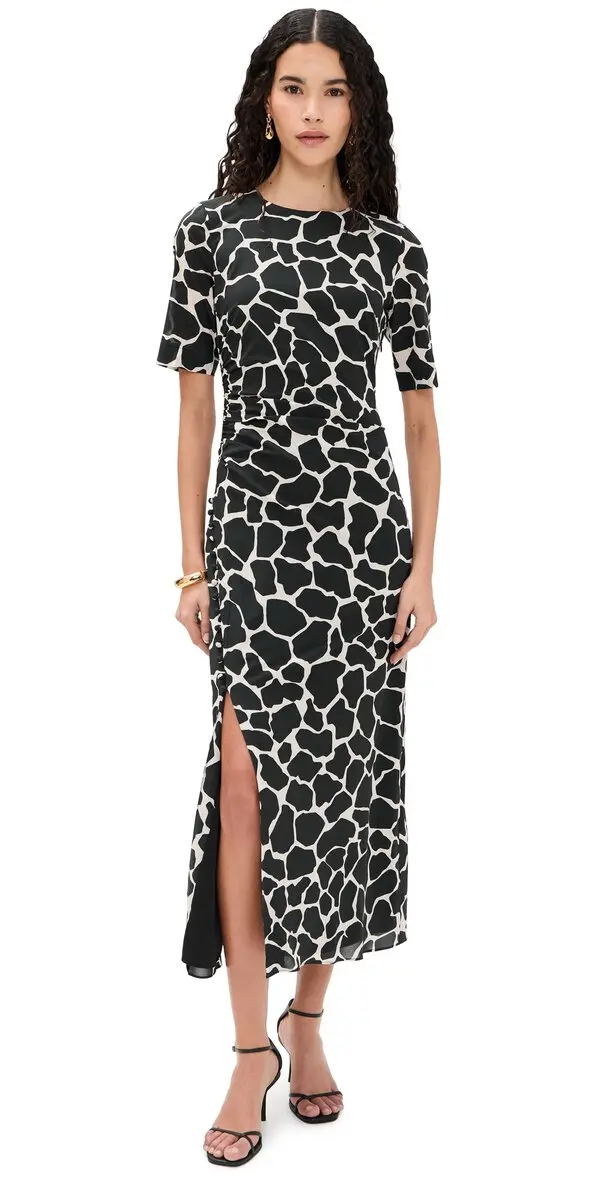 LA LIGNE Ruched Side Print Dress