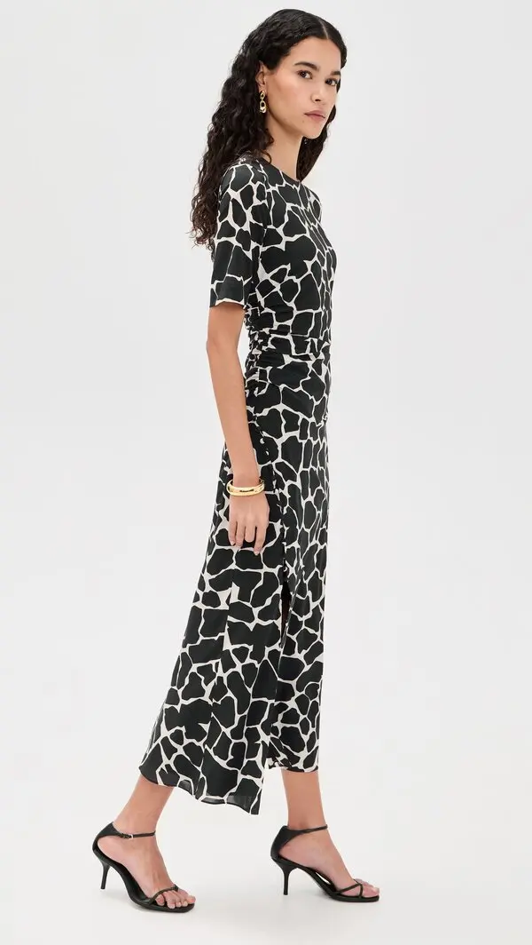 LA LIGNE Ruched Side Print Dress