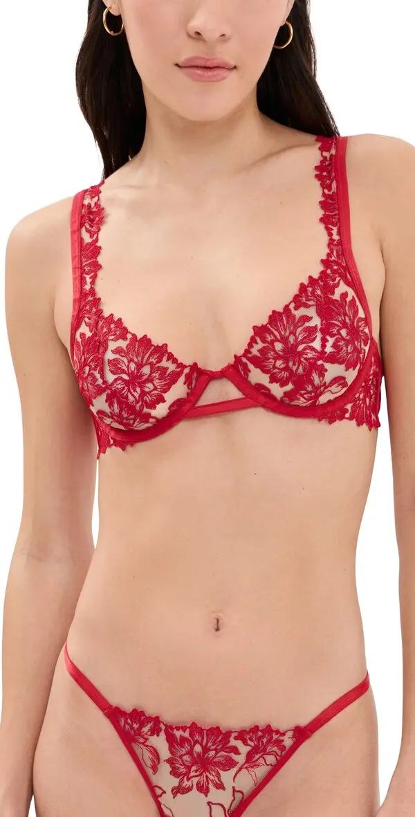 Bluebella Samara Wired Bra - Red/sheer
