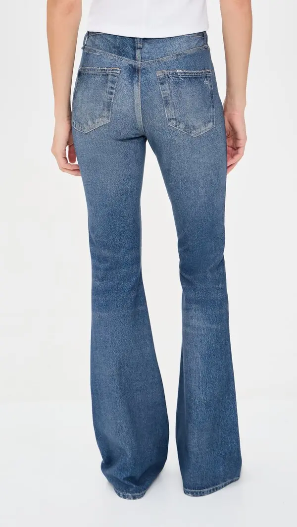 Rag & Bone Rb Miramar Ponte Dahlia Mid Rise Flare Jeans