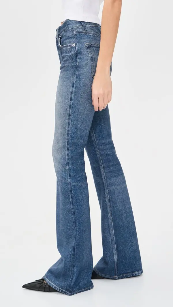 Rag & Bone Rb Miramar Ponte Dahlia Mid Rise Flare Jeans