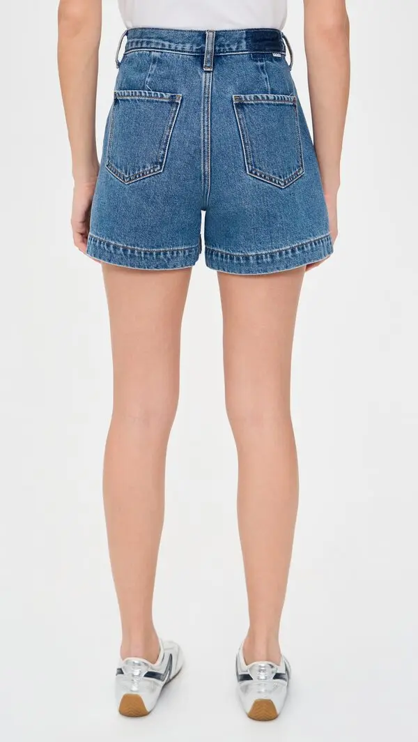 DAZE Coronado Pleated Denim Shorts