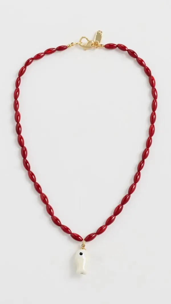 LOGAN TAY Beaded Fish Pendant Necklace