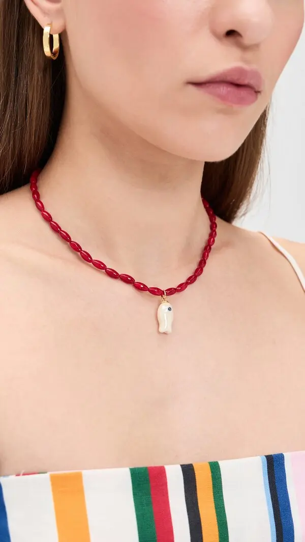 LOGAN TAY Beaded Fish Pendant Necklace