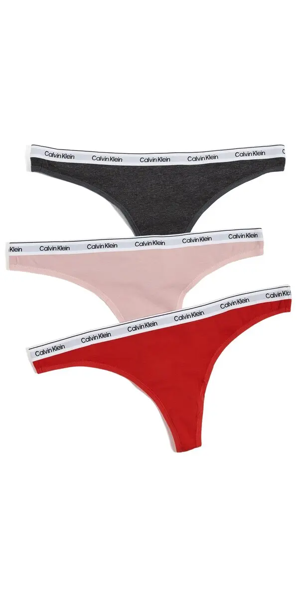 Calvin Klein Icon Logo Thong 3 Pack - Multi