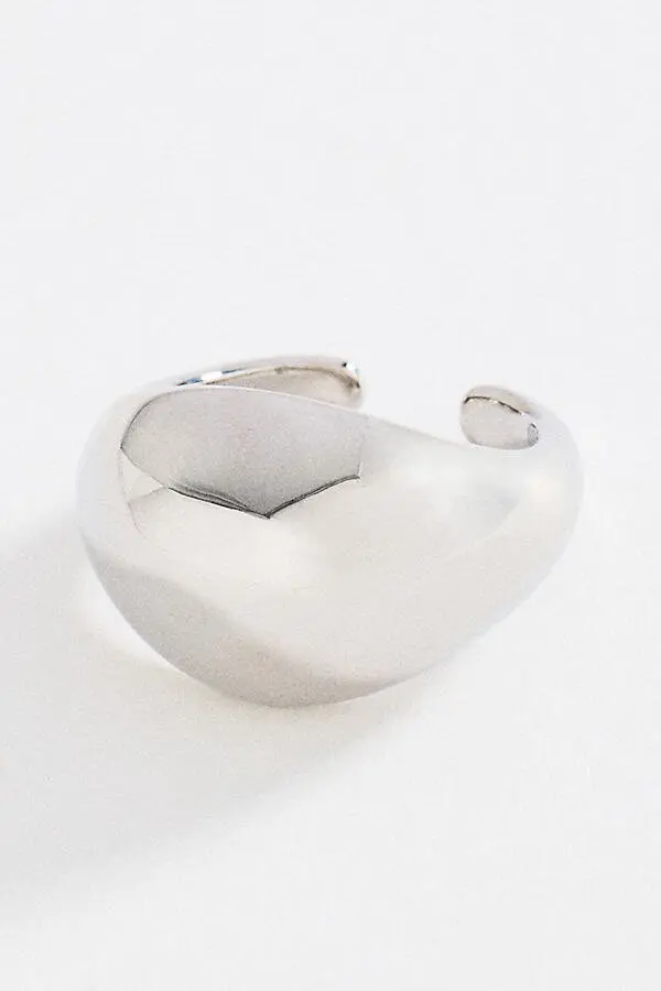 Anthropologie Faceted Metal Cocktail Ring - Silver