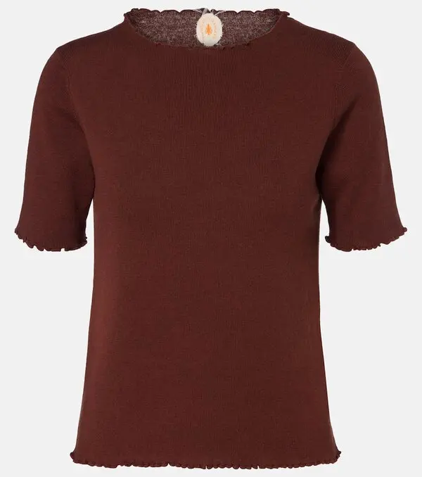 Jardin Des Orangers Striped Boat Neck Sweater - Brown