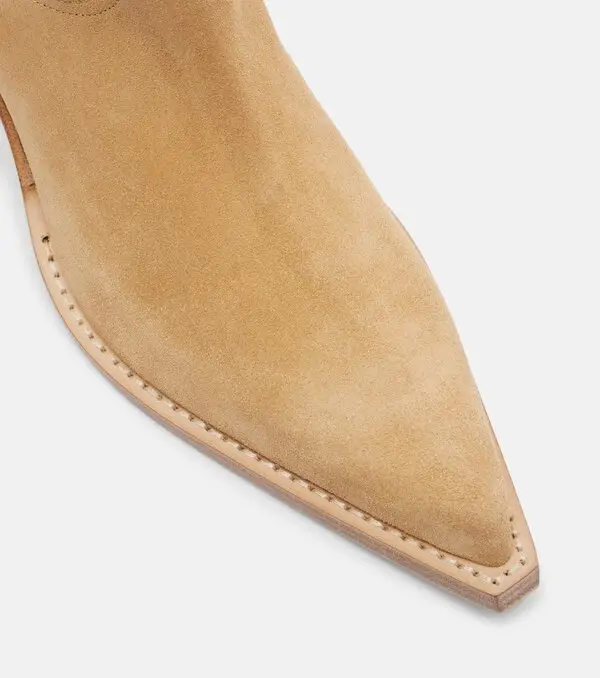 Paris Texas Dakota Suede Cowboy Boots - Beige