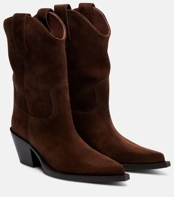 Paris Texas Dakota Suede Cowboy Boots - Brown