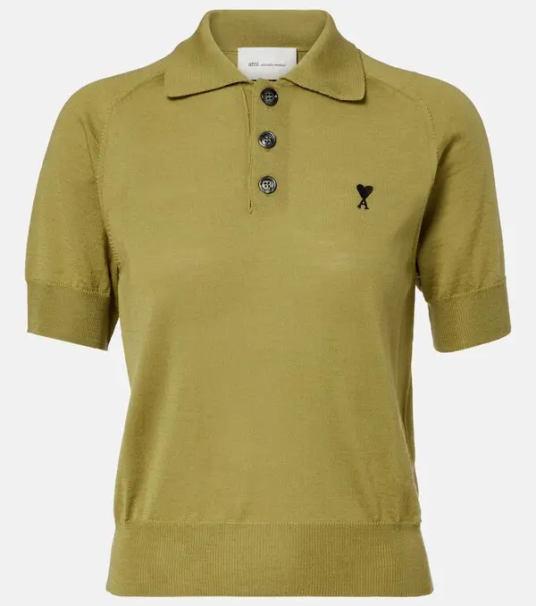 AMI Paris De Cœur Wool Polo Shirt