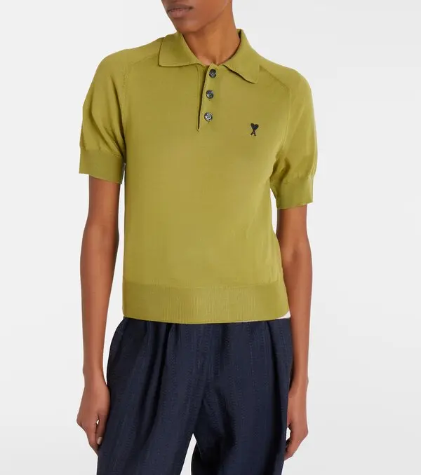 AMI Paris De Cœur Wool Polo Shirt