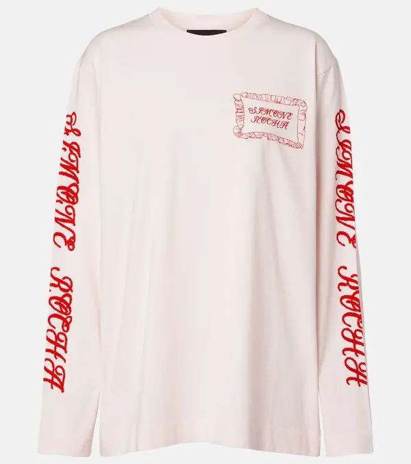 Simone Rocha Printed Cotton Jersey T-shirt - Pink