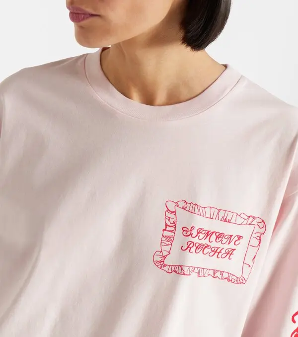 Simone Rocha Printed Cotton Jersey T-shirt - Pink