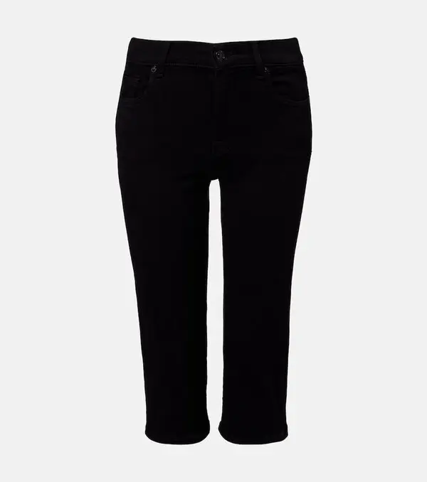 7 For All Mankind Capri Cropped Jeans - Black