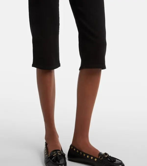 7 For All Mankind Capri Cropped Jeans - Black