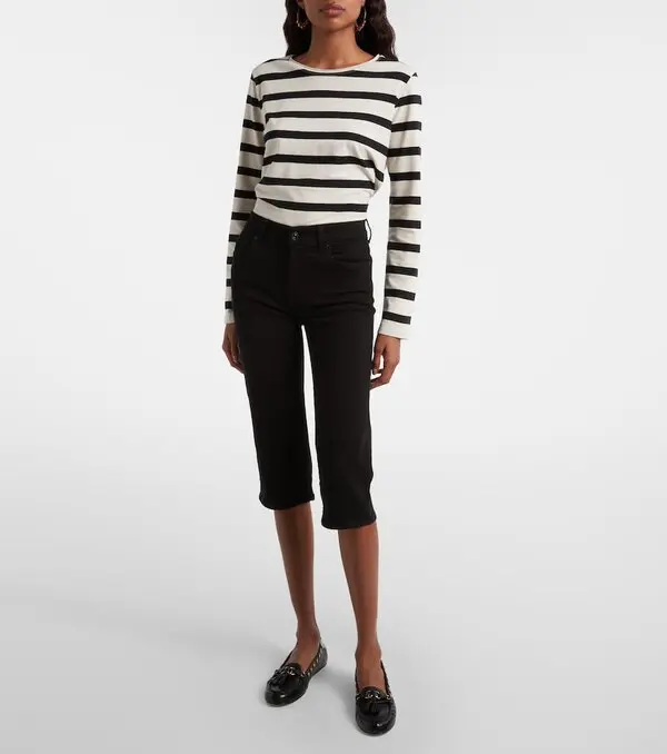 7 For All Mankind Capri Cropped Jeans - Black