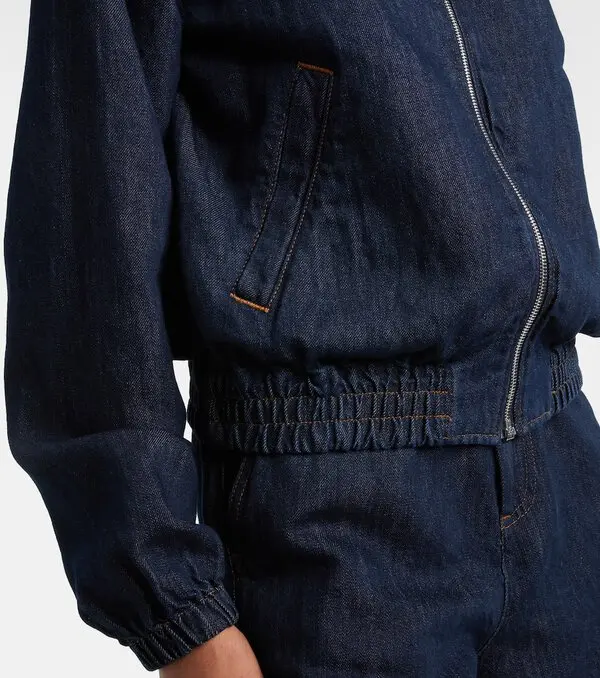 7 For All Mankind Denim Bomber Jacket - Blue