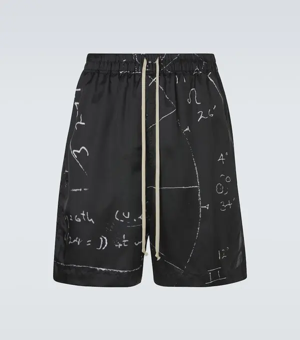 Rick Owens Printed Drawstring Shorts - Black