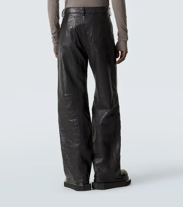 Rick Owens Leather Wide-leg Jeans