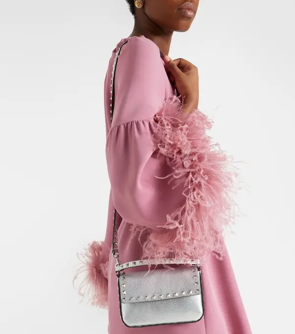 Valentino Garavani Rockstud Small Metallic Leather Top-handle Bag