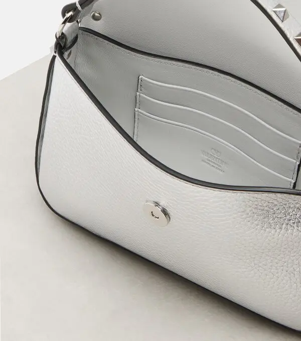 Valentino Garavani Rockstud Small Metallic Leather Top-handle Bag