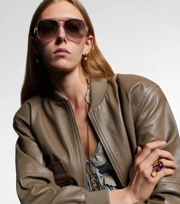 Chloé Judy Oversized Sunglasses - Beige
