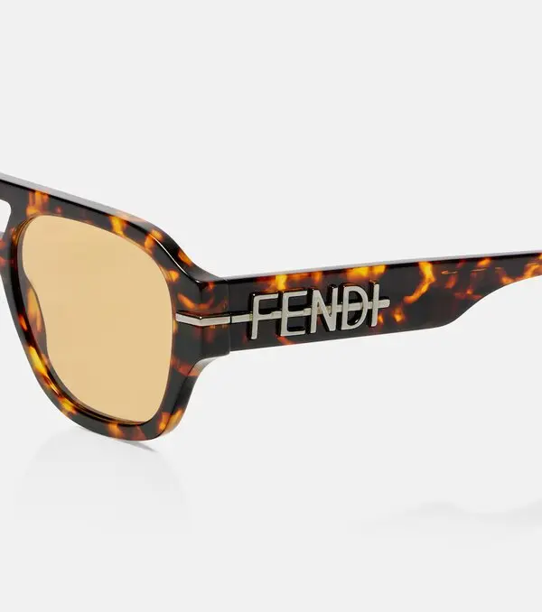 Fendi Graphy Aviator Sunglasses - Brown