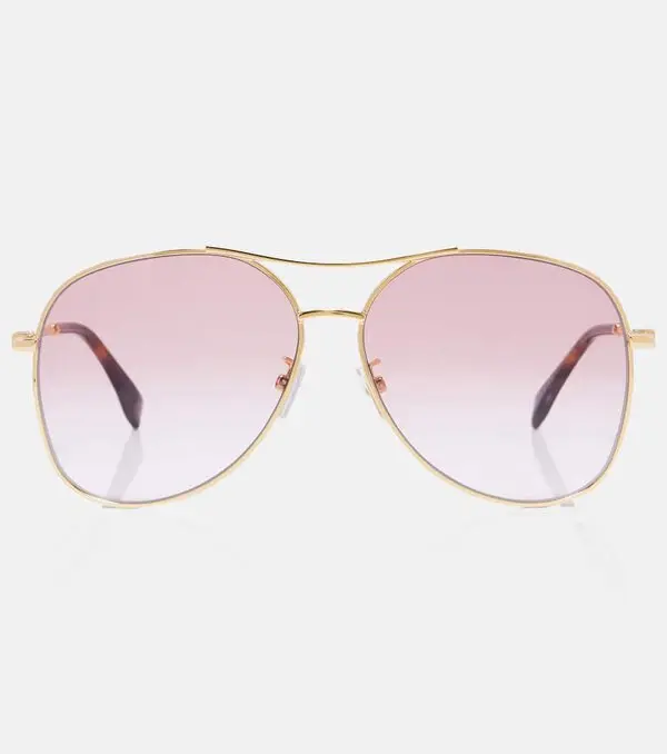 Fendi Graphy Aviator Sunglasses - Gold