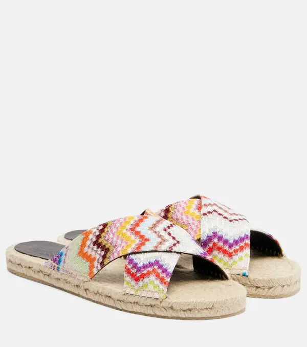 Missoni Harlow Zigzag Lamé Espadrille Sandals - Multicoloured
