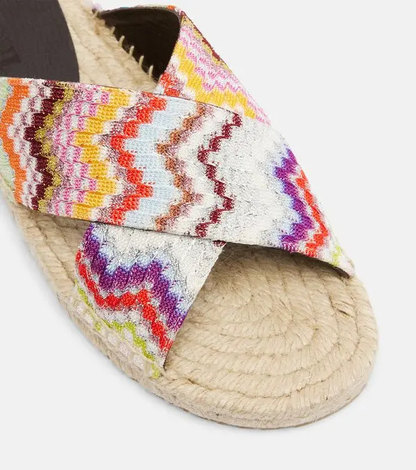 Missoni Harlow Zigzag Lamé Espadrille Sandals - Multicoloured