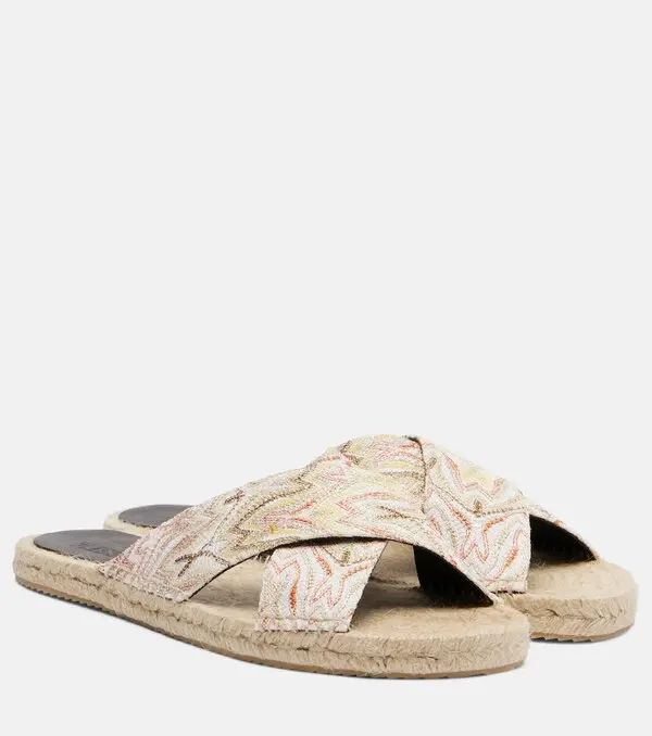 Missoni Harlow Zigzag Lamé Espadrille Sandals - Multicoloured