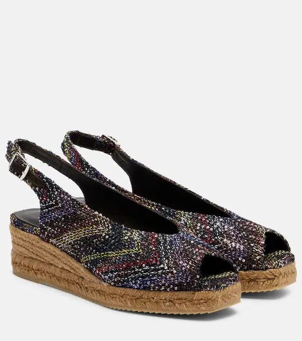 Missoni Joy 30 Sequined Espadrille Wedges