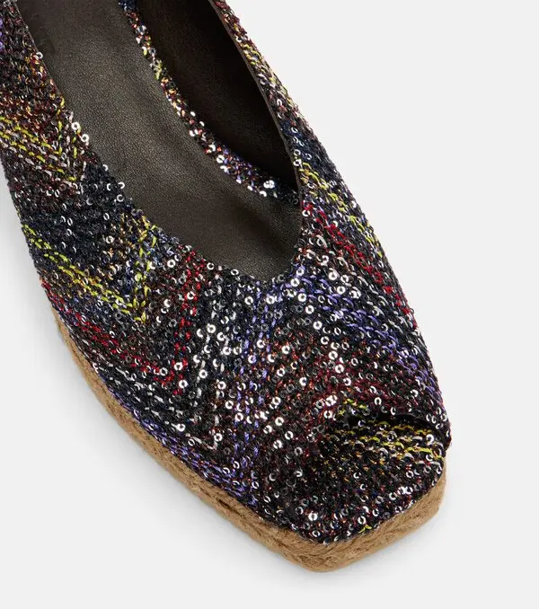 Missoni Joy 30 Sequined Espadrille Wedges - Multicoloured