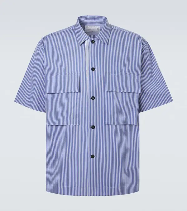 Sacai Striped Cotton Poplin Shirt