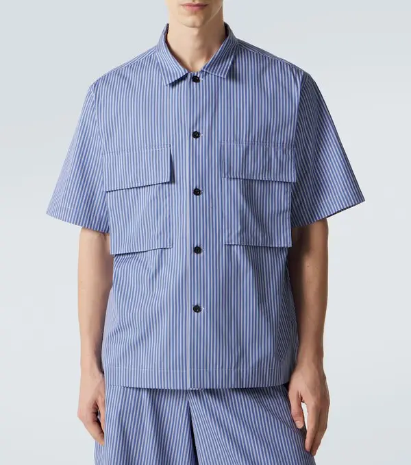 Sacai Striped Cotton Poplin Shirt