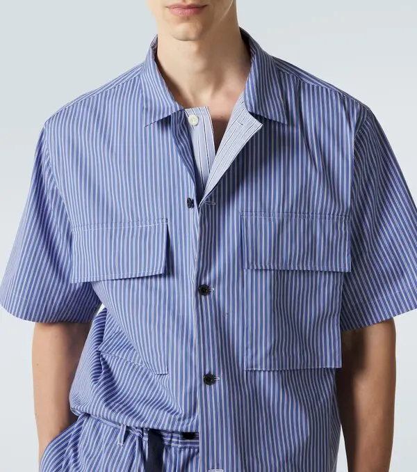 Sacai Striped Cotton Poplin Shirt