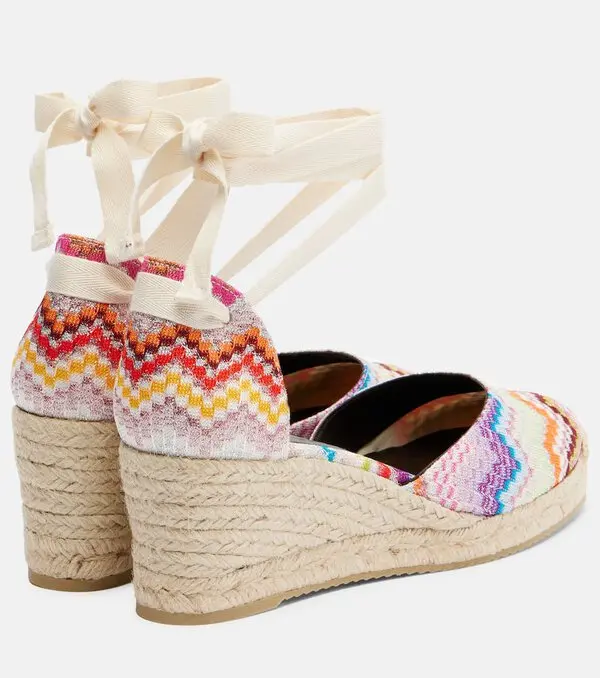 Missoni Eva 60 Zigzag Lamé Espadrille Wedges