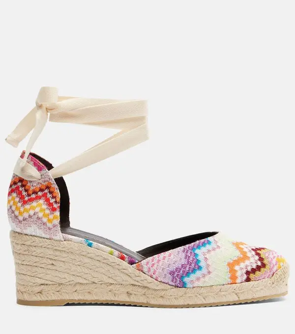 Missoni Eva 60 Zigzag Lamé Espadrille Wedges