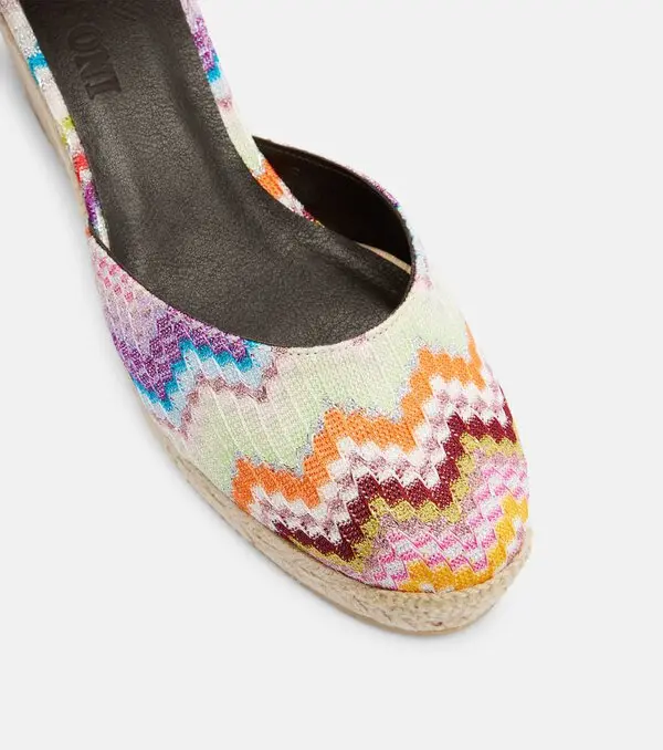 Missoni Eva 60 Zigzag Lamé Espadrille Wedges