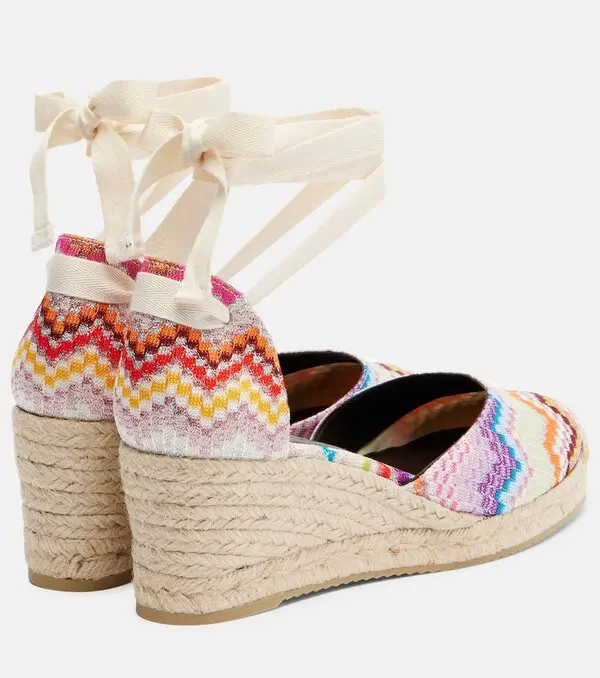 Missoni Eva 60 Zigzag Lamé Espadrille Wedges - Multicoloured