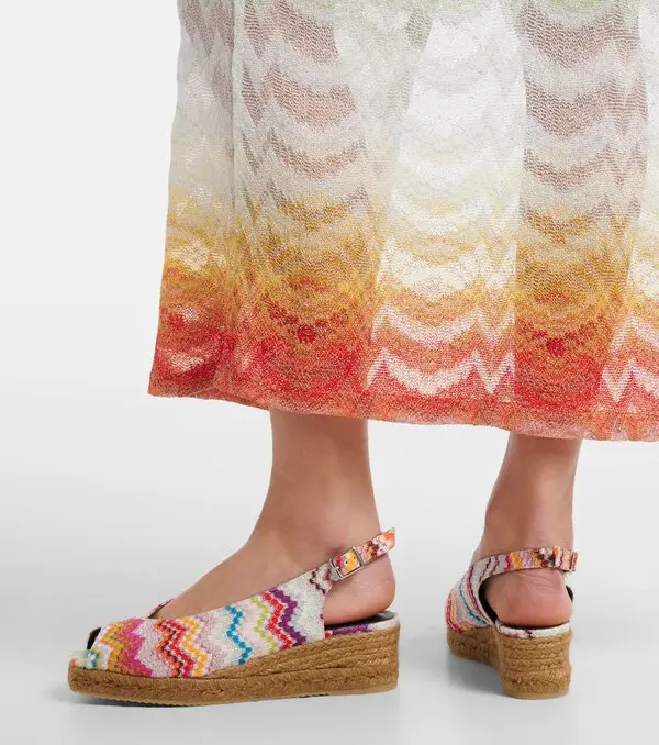 Missoni Joy 30 Zigzag Lamé Espadrille Wedges