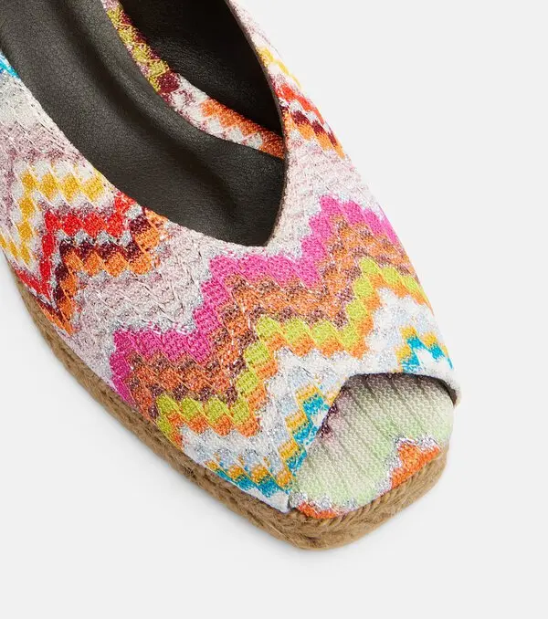 Missoni Joy 30 Zigzag Lamé Espadrille Wedges - Multicoloured