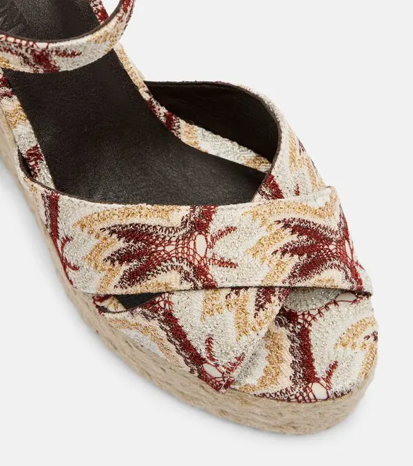 Missoni Carmen 110 Lamé Espadrille Wedges - Multicoloured