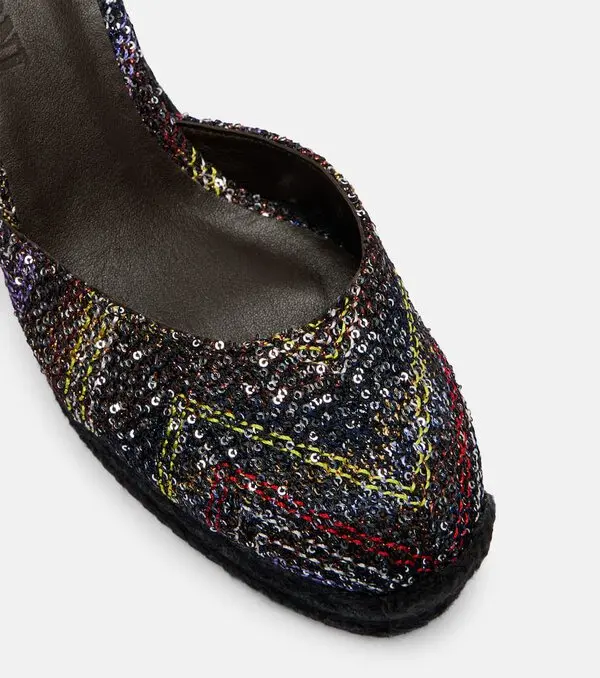 Missoni Eva 80 Sequined Espadrille Wedges