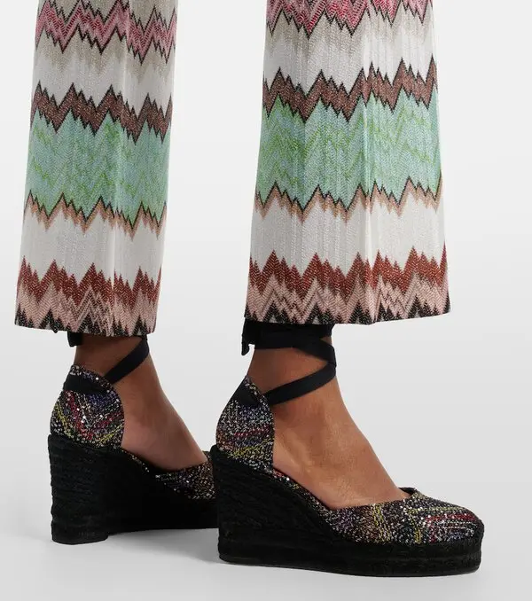 Missoni Eva 80 Sequined Espadrille Wedges - Multicoloured