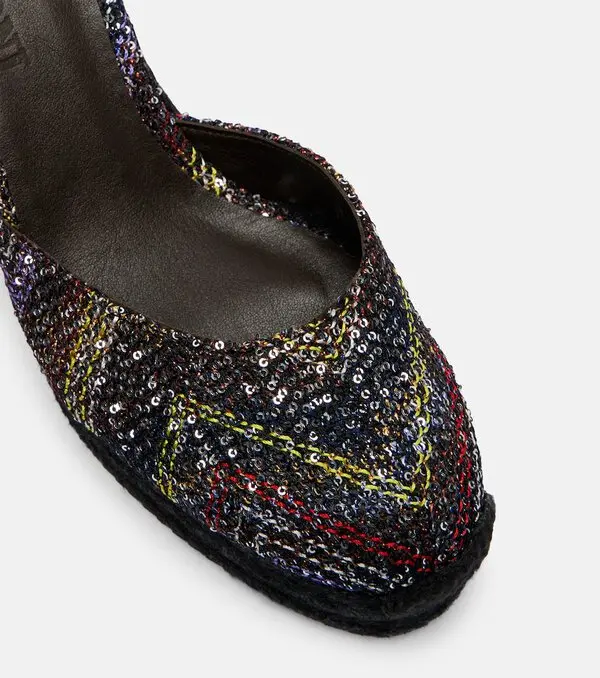 Missoni Eva 80 Sequined Espadrille Wedges - Multicoloured