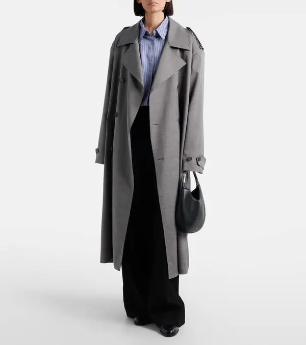 THE FRANKIE SHOP Bleecker Trench Coat - Grey
